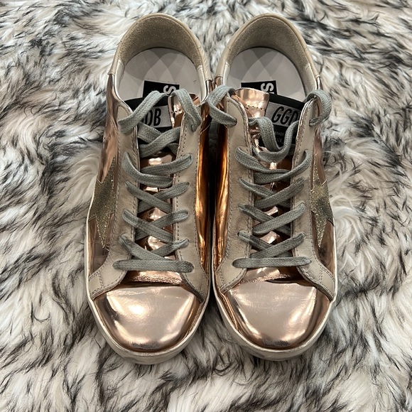 Golden Goose | Shoes | Golden Goose Rose Gold Silver Superstar Sneakers ...